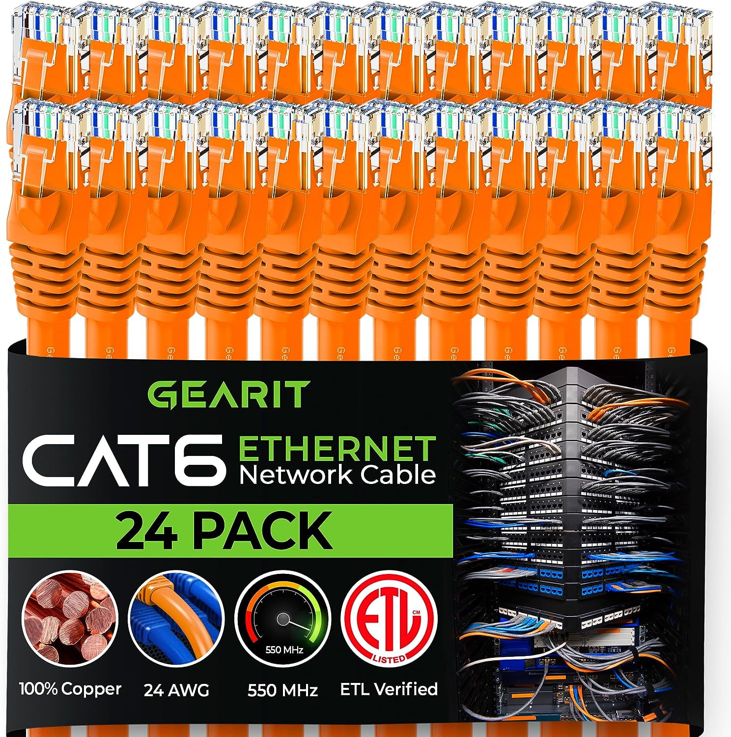 GearIT Pre-Terminated Cat 6 Ethernet Cables for Home & Office Network ...