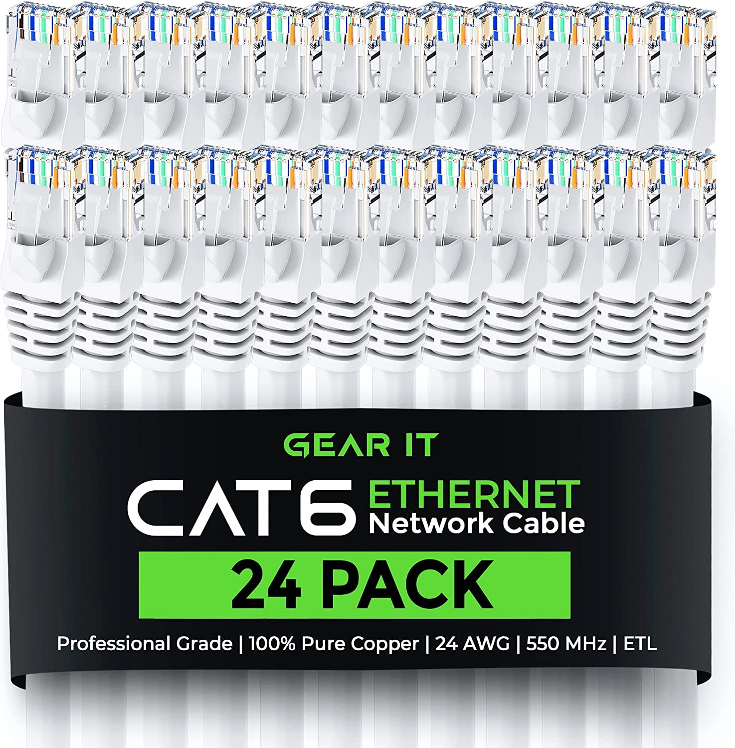 GearIT Pre-Terminated Cat 6 Ethernet Cables for Home & Office Network ...
