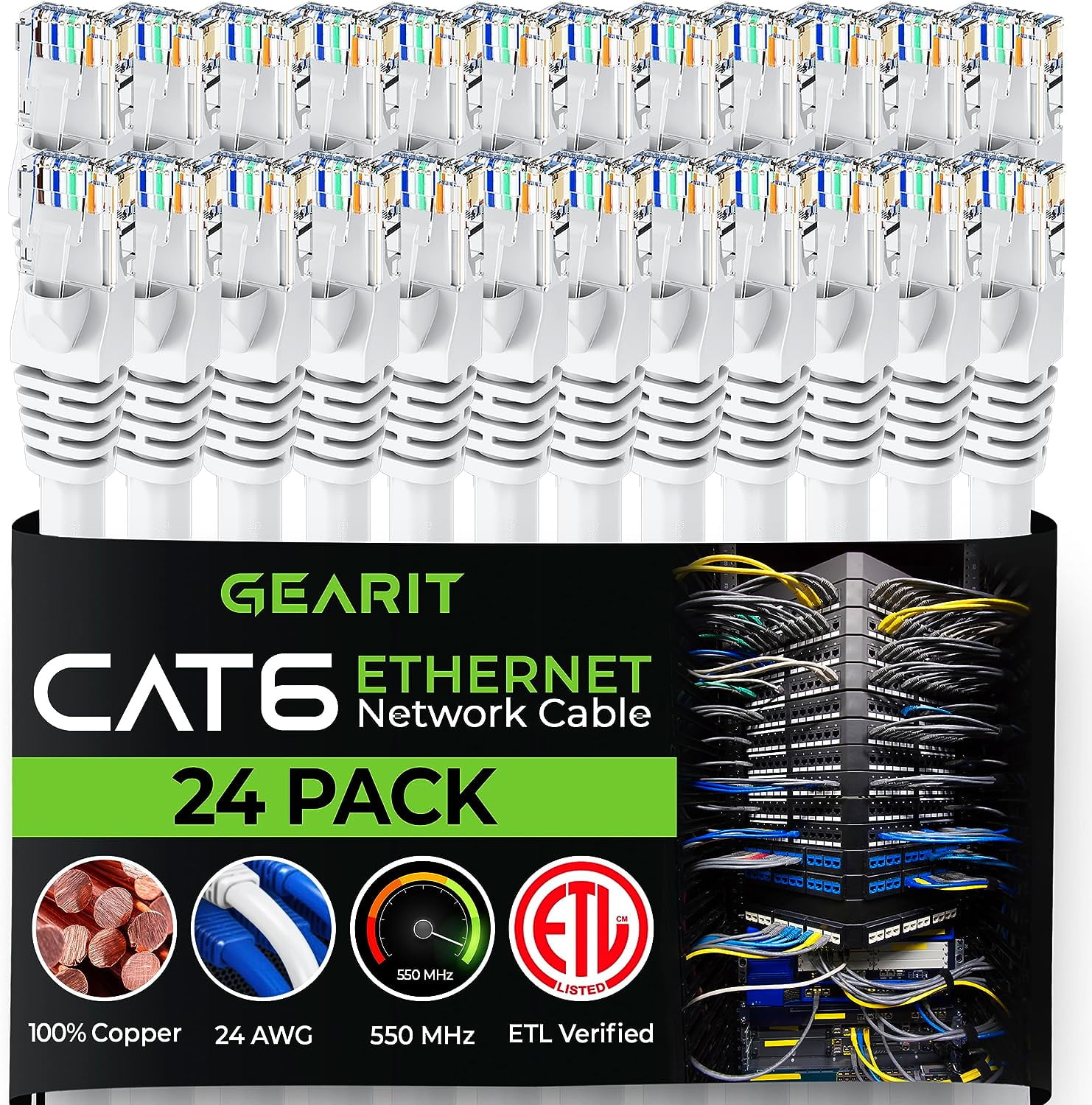 GearIT Pre-Terminated Cat 6 Ethernet Cables for Home & Office Network ...