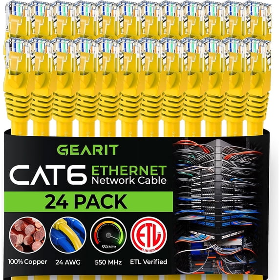 GearIT Pre-Terminated Cat 6 Ethernet Cables for Home & Office Network ...