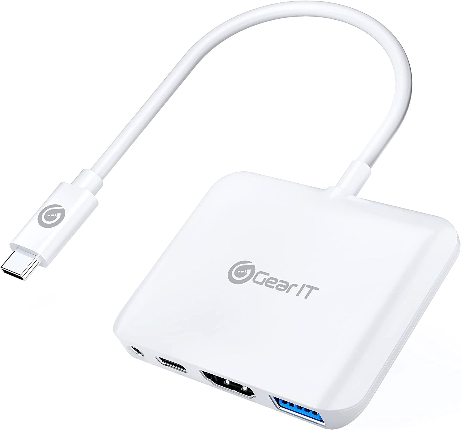 GearIT USB-C Hub, HDMI, USB-A, 3.5mm Audio, 100W PD, 4K@120Hz ...