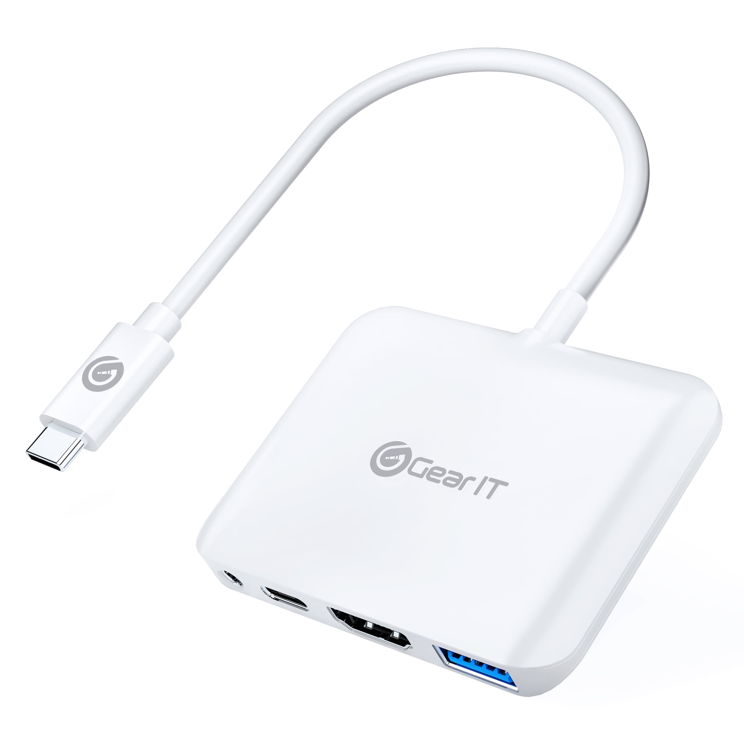 GearIT USB-C Hub, HDMI, USB-A, 3.5mm Audio, 100W PD, 4K@120Hz ...
