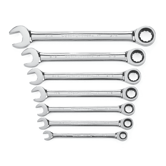 GearWrench 7-Piece Ratcheting Combination SAE Wrench Set, 12 Point ...