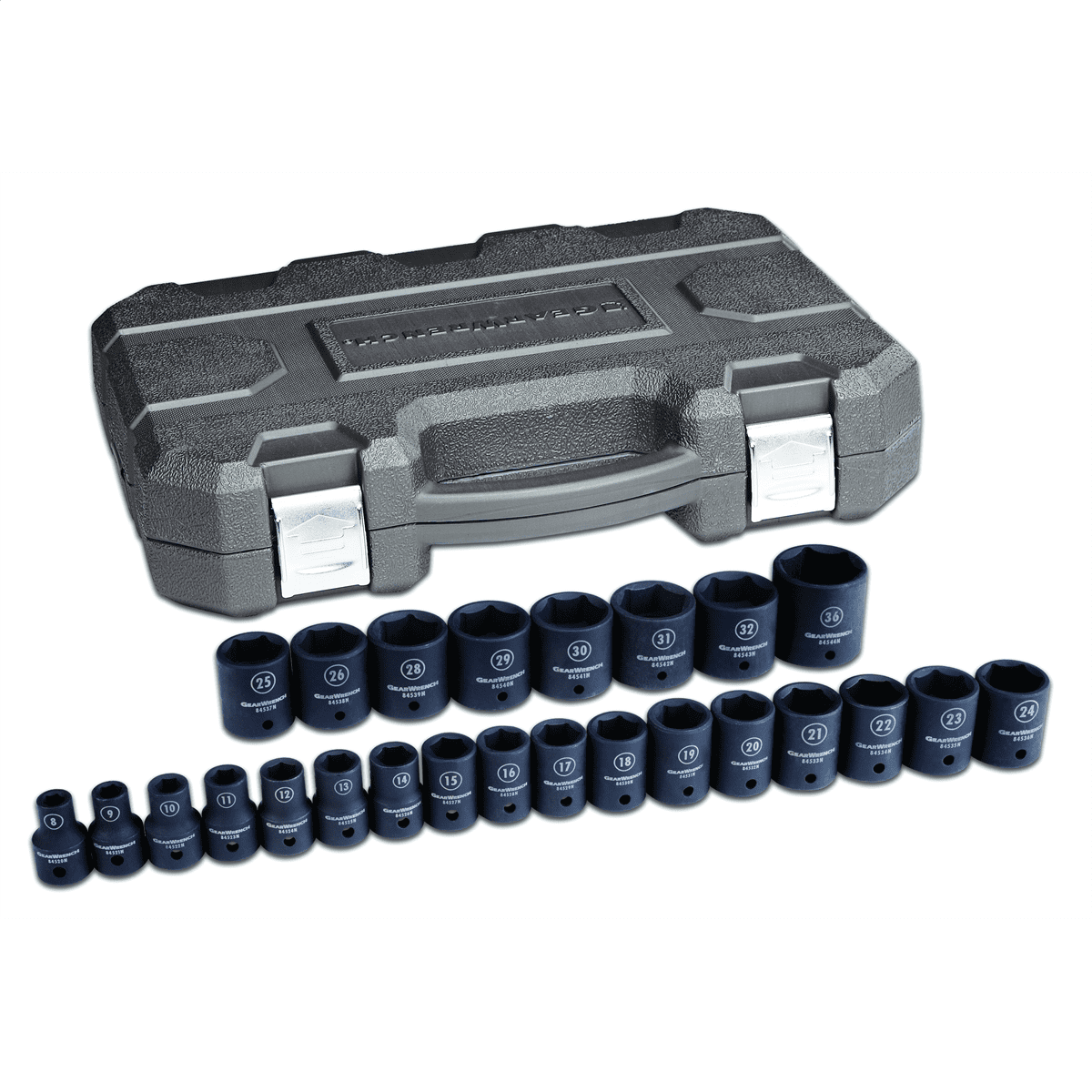 GearWrench 84933N 25 Pc. 1/2" Drive 6 Point Metric Impact Socket Set ...