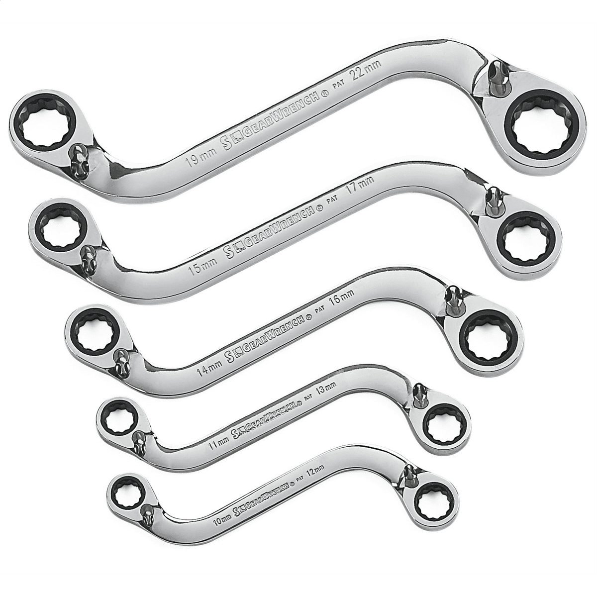 GearWrench 85299 5pc S Shape Double Box Ratcheting Wrench Set - Metric ...