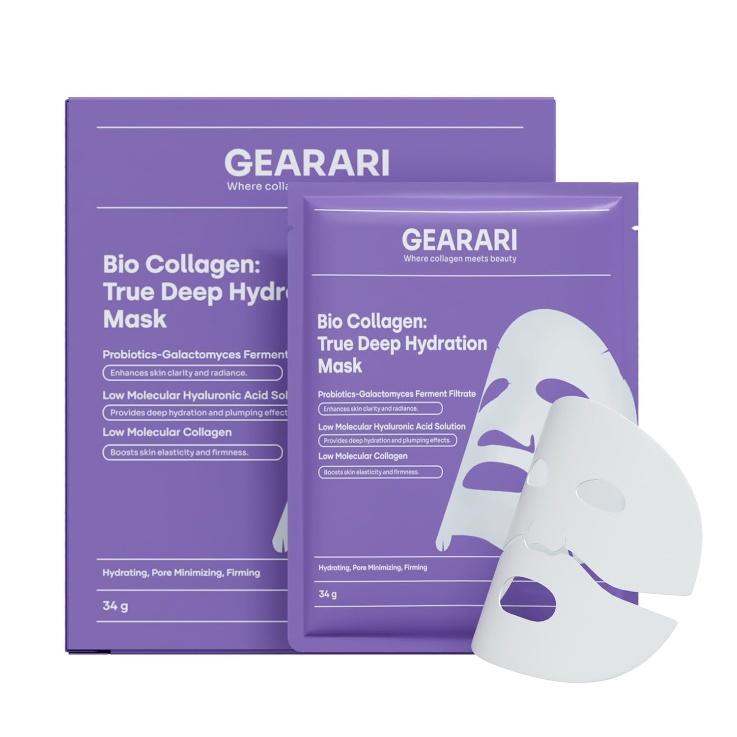 Gearari Collagen Face Mask Hydrating & Wrinkle-Free Overnight Deep ...