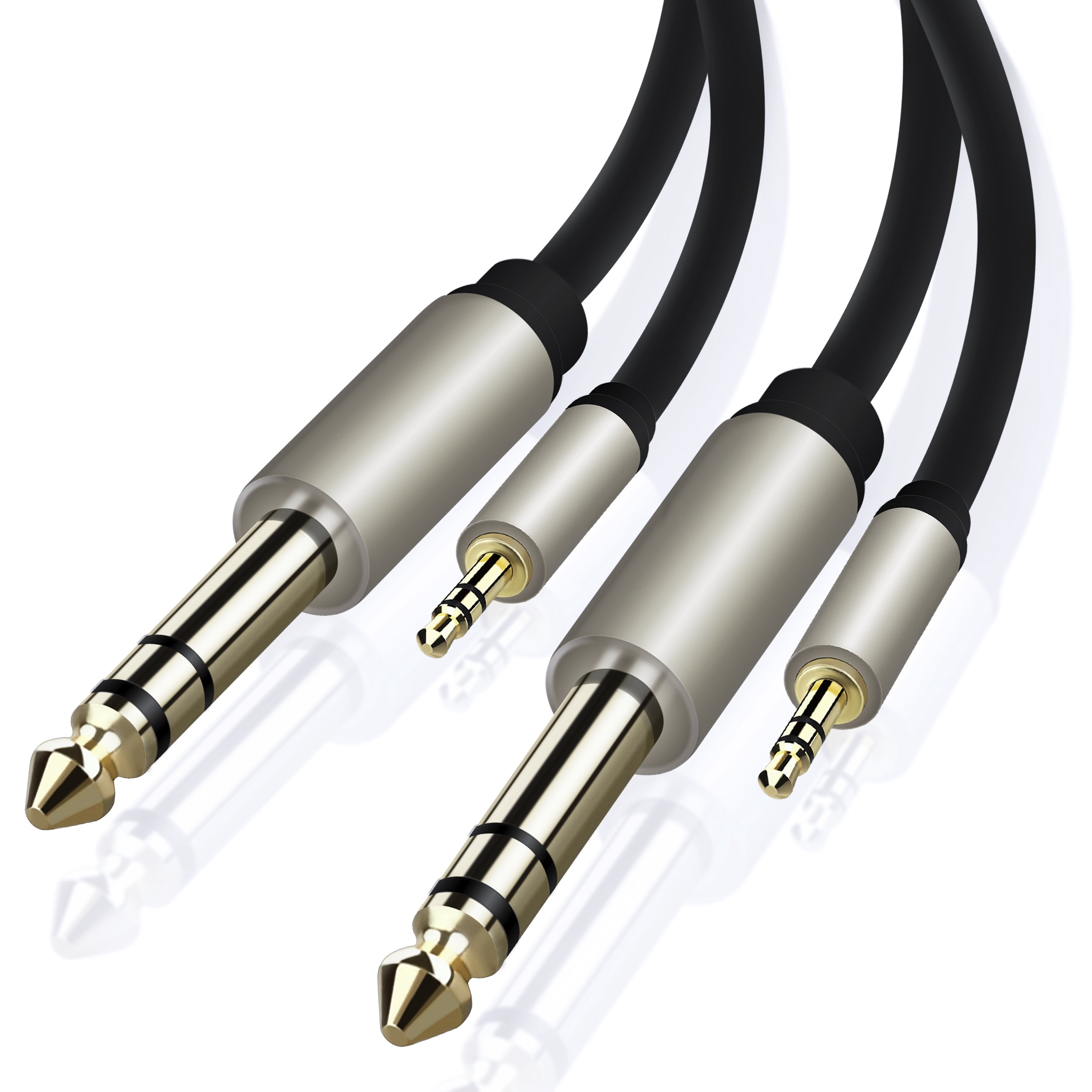 Gearit (2-Pack) 1/4 to 1/8 inch (6.35mm Male TRS Mono to 3.5mm Male ...