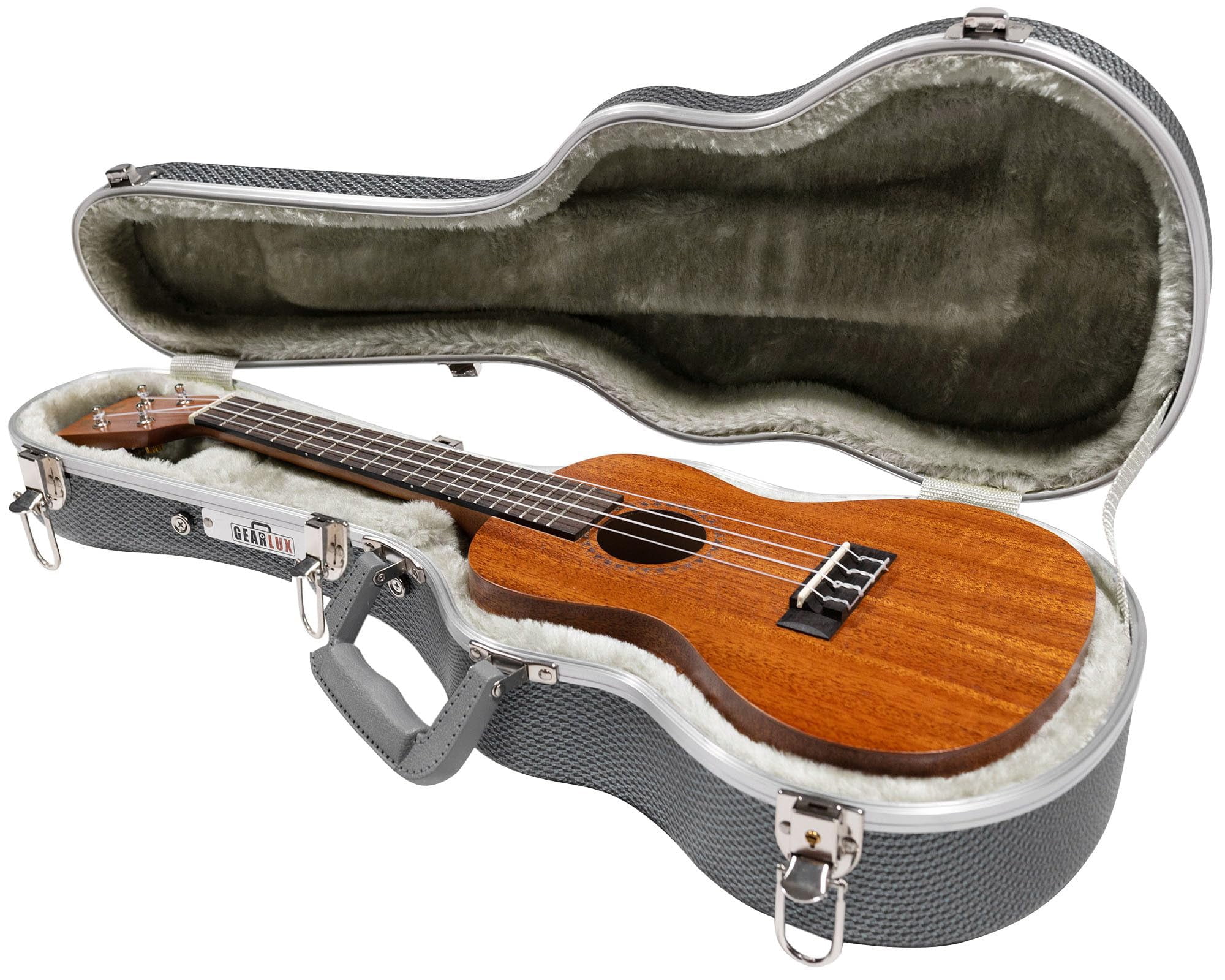 Gearlux Deluxe ABS Tenor Ukulele Case with Exterior Locks, PVC Handle ...