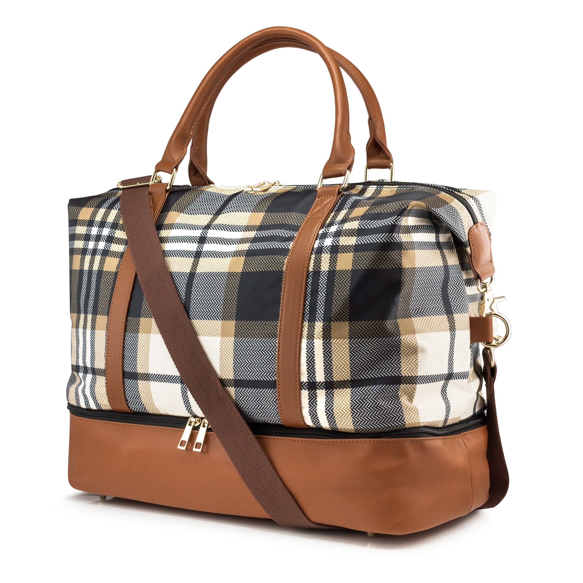 Gearonic Unisex 20” Weekender Duffel Bag, Coffee Plaid - Walmart.com