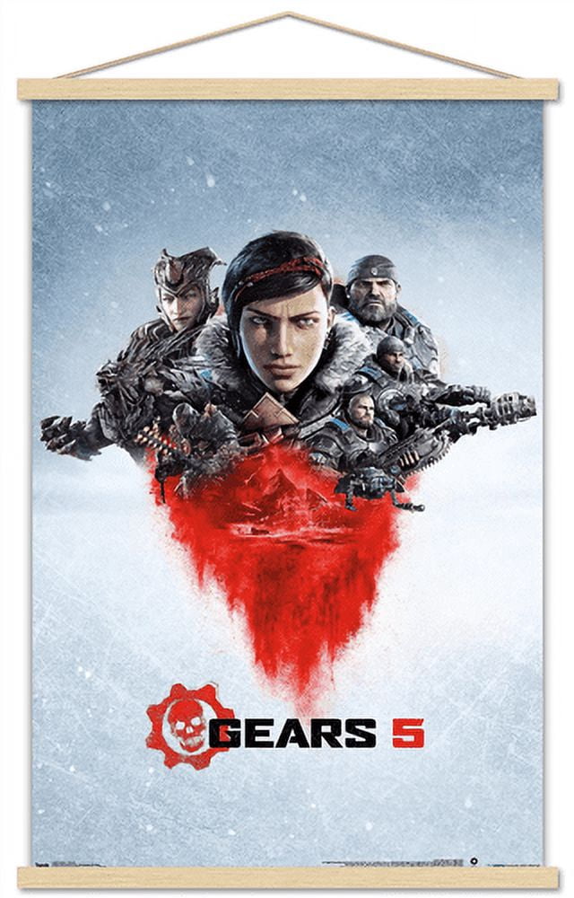 Gears 5 - Key Art Wall Poster with Wooden Magnetic Frame, 22.375" x 34 ...