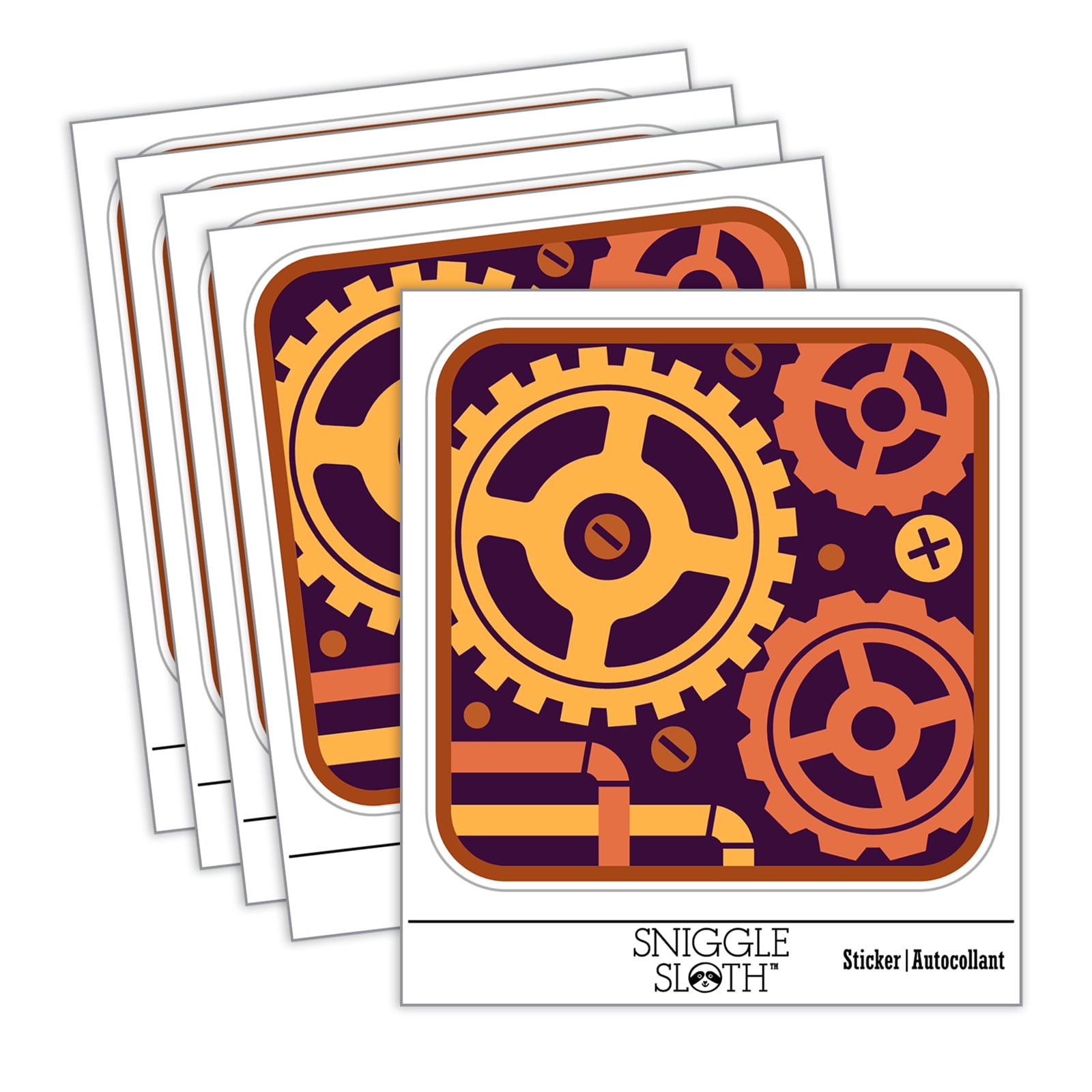 Gears Cogs Machine Window Steampunk Car Window Bumper Water Bottle ...