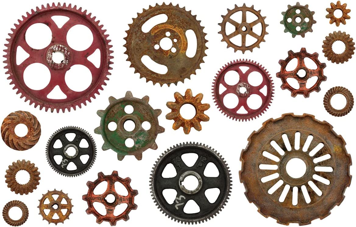 - Gears Hardware Vinyl Sticker Set, Steampunk Industrial Cogs Peel and ...