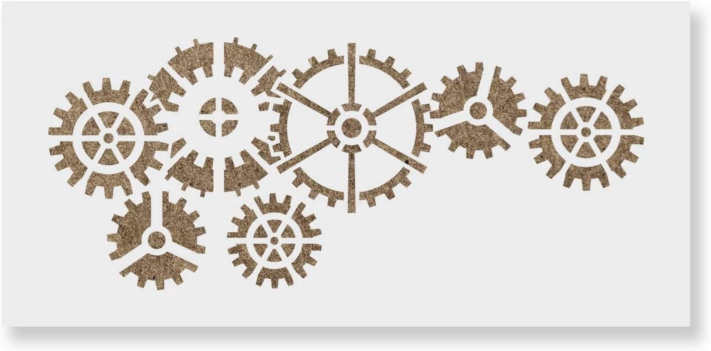 Gears Stencil - Gears Stencils, Gear Stencil, Machine Stencil, Gear ...