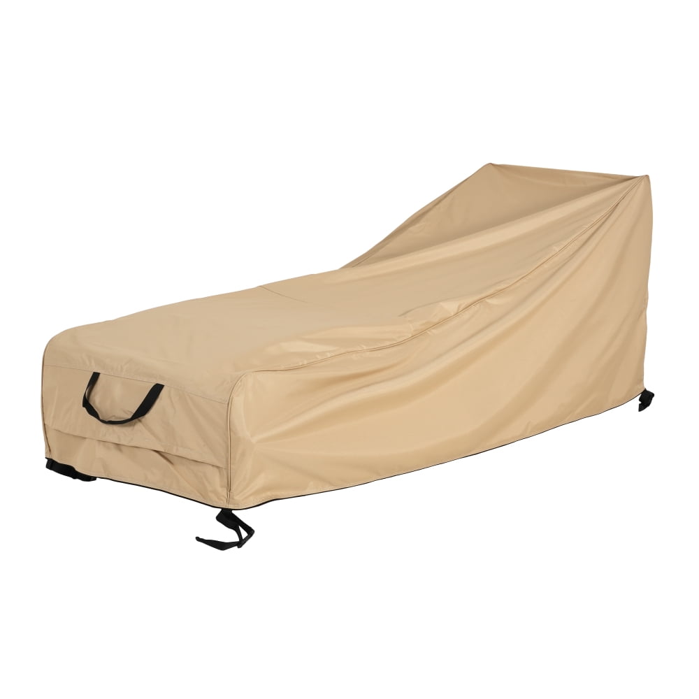 Gearwell Chaise Lounge Cover, Beige Outdoor Patio Chaise Cover Sloped ...