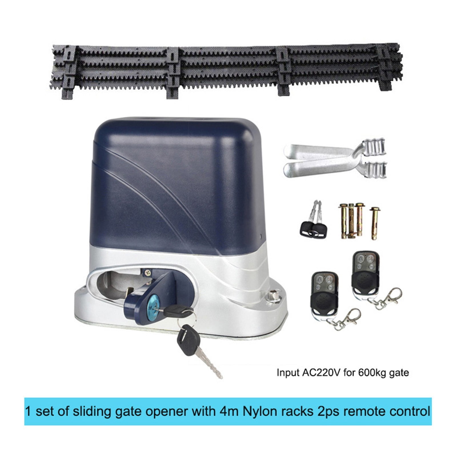 Gearwheel Motor Engine Driven Sliding Gate Opener With 4M Nylon Racks ...