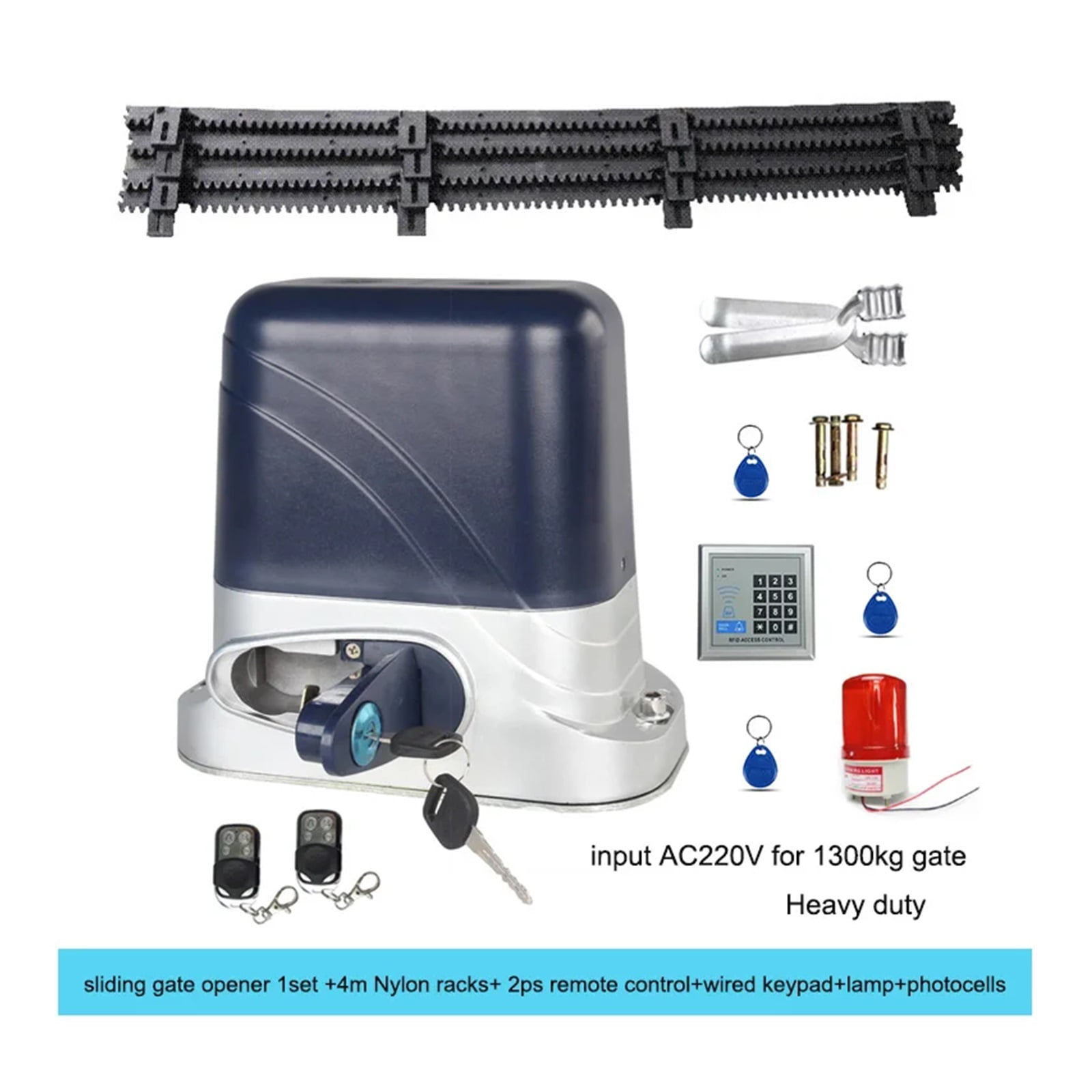 Gearwheel Motor Engine Driven Sliding Gate Opener With 4M Nylon Racks ...