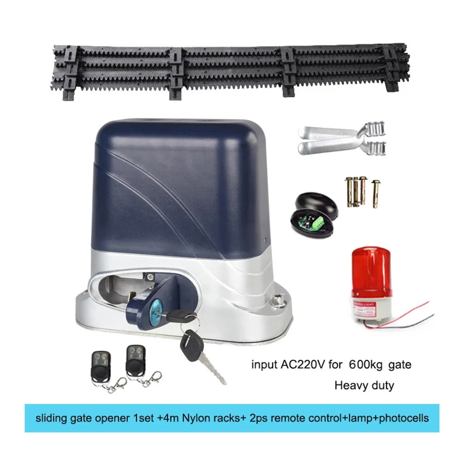 Gearwheel Motor Engine Driven Sliding Gate Opener With 4M Nylon Racks ...