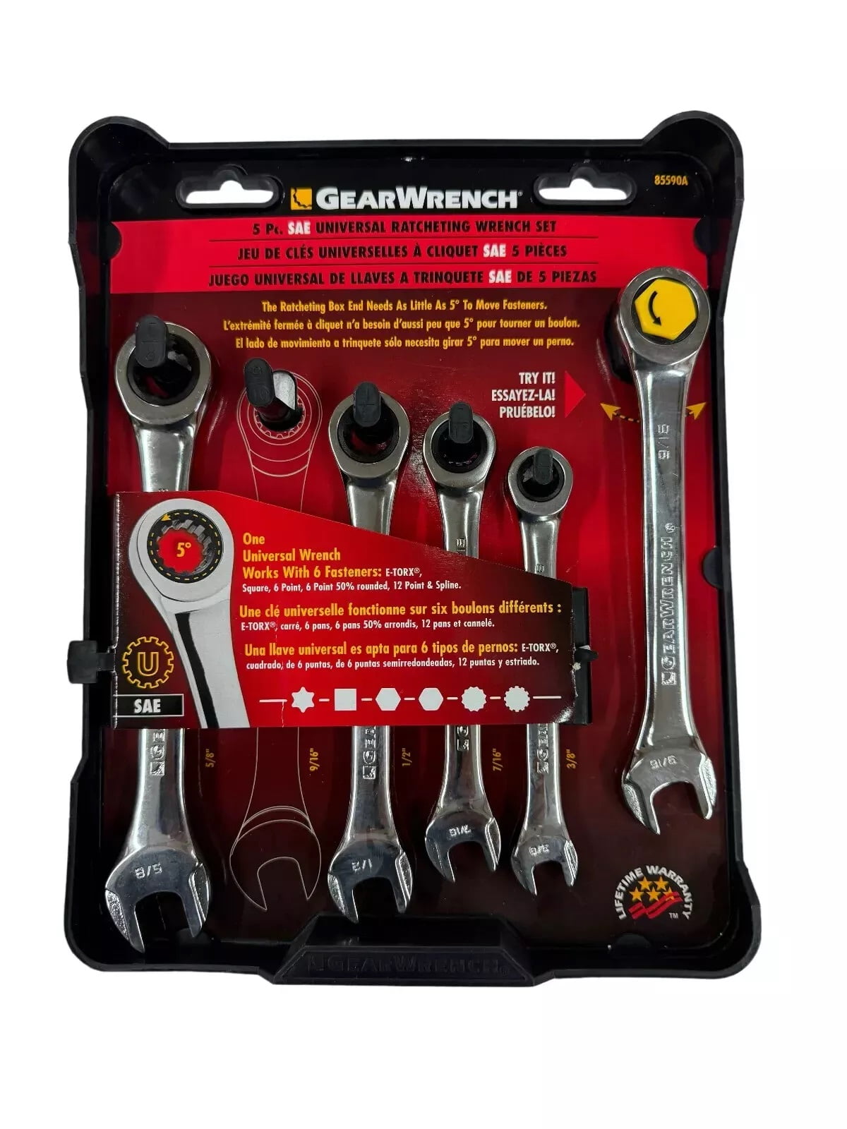 Gearwrench 5-Piece Universal Ratcheting Wrench Set, SAE - Walmart.com