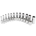 GreatNeck 1/4 Drive Deep/Shallow Socket Set with Tray, Metric, 22 Piece ...