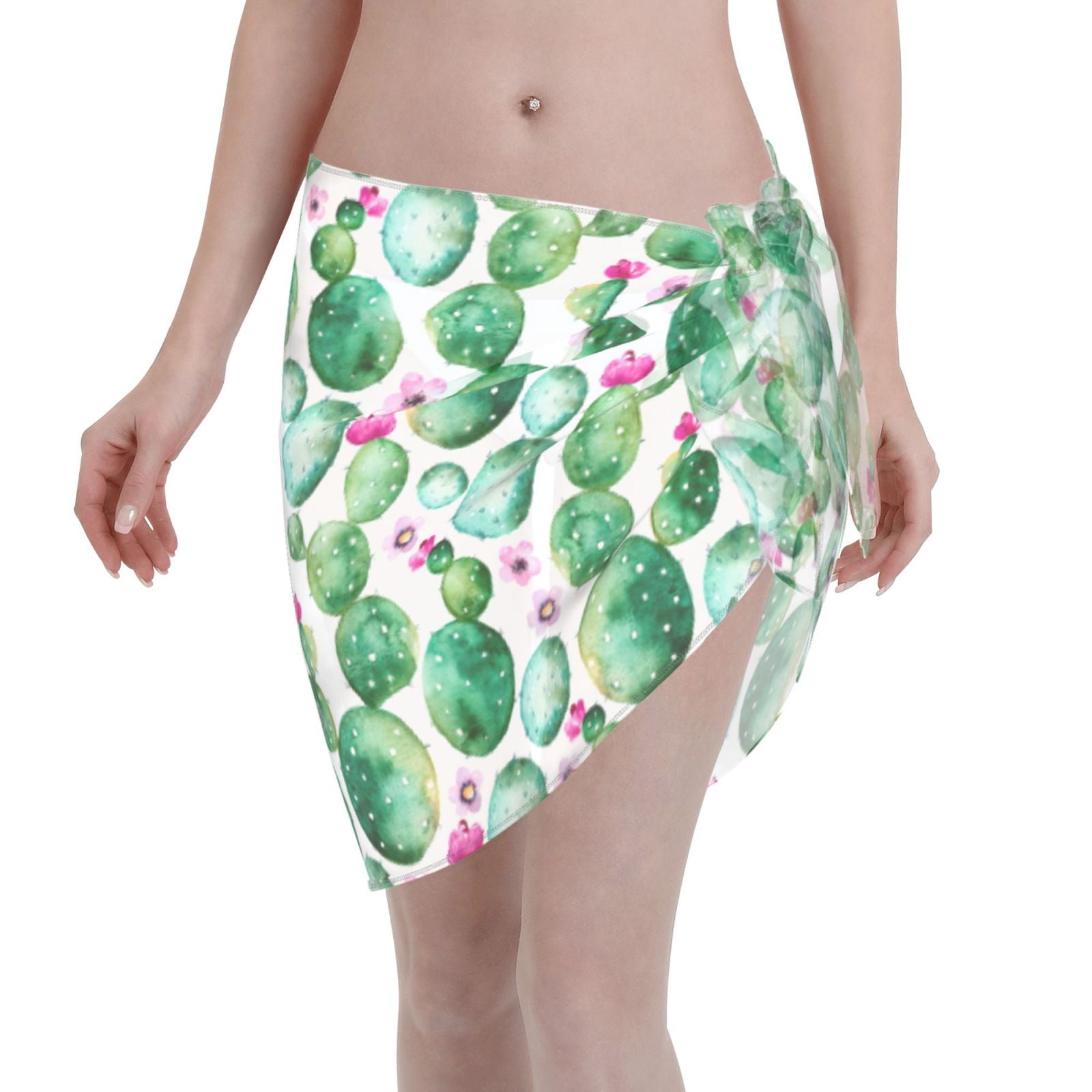 Geaub Cactus Plants Women's Short Wrap Skirt, Beach Sun Protection ...
