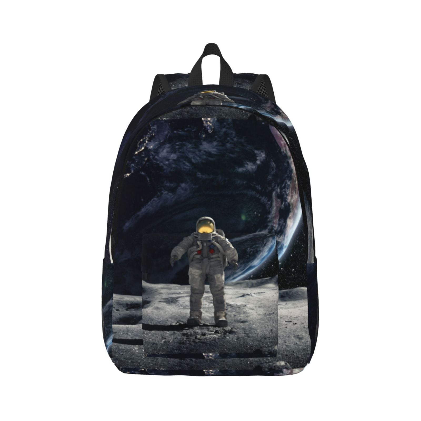 Geaub astronaut standing in the moon durable canvas backpack: stylish ...