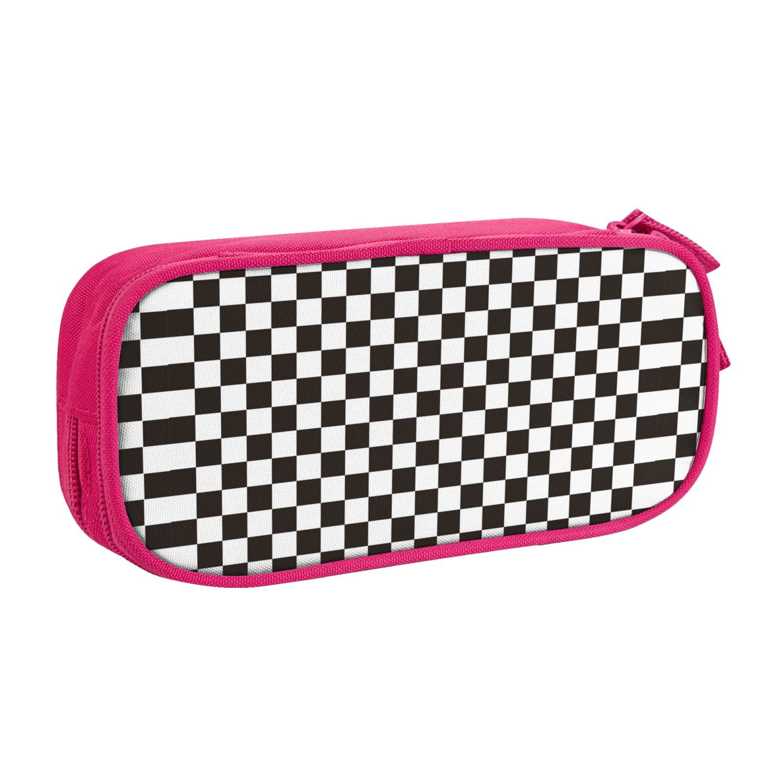 Geaub black and white checkerboard versatile multi-purpose pencil case ...