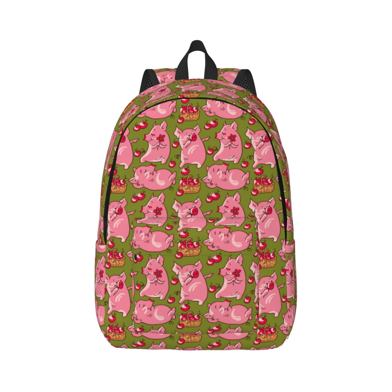 Geaub cartoon pigs durable canvas backpack: stylish, lightweight, and ...