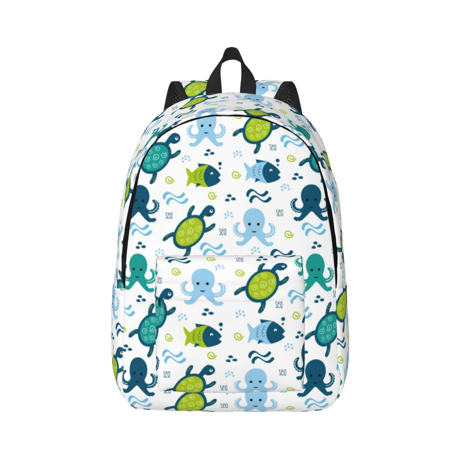 Geaub cartoon sea creatures durable canvas backpack: stylish ...