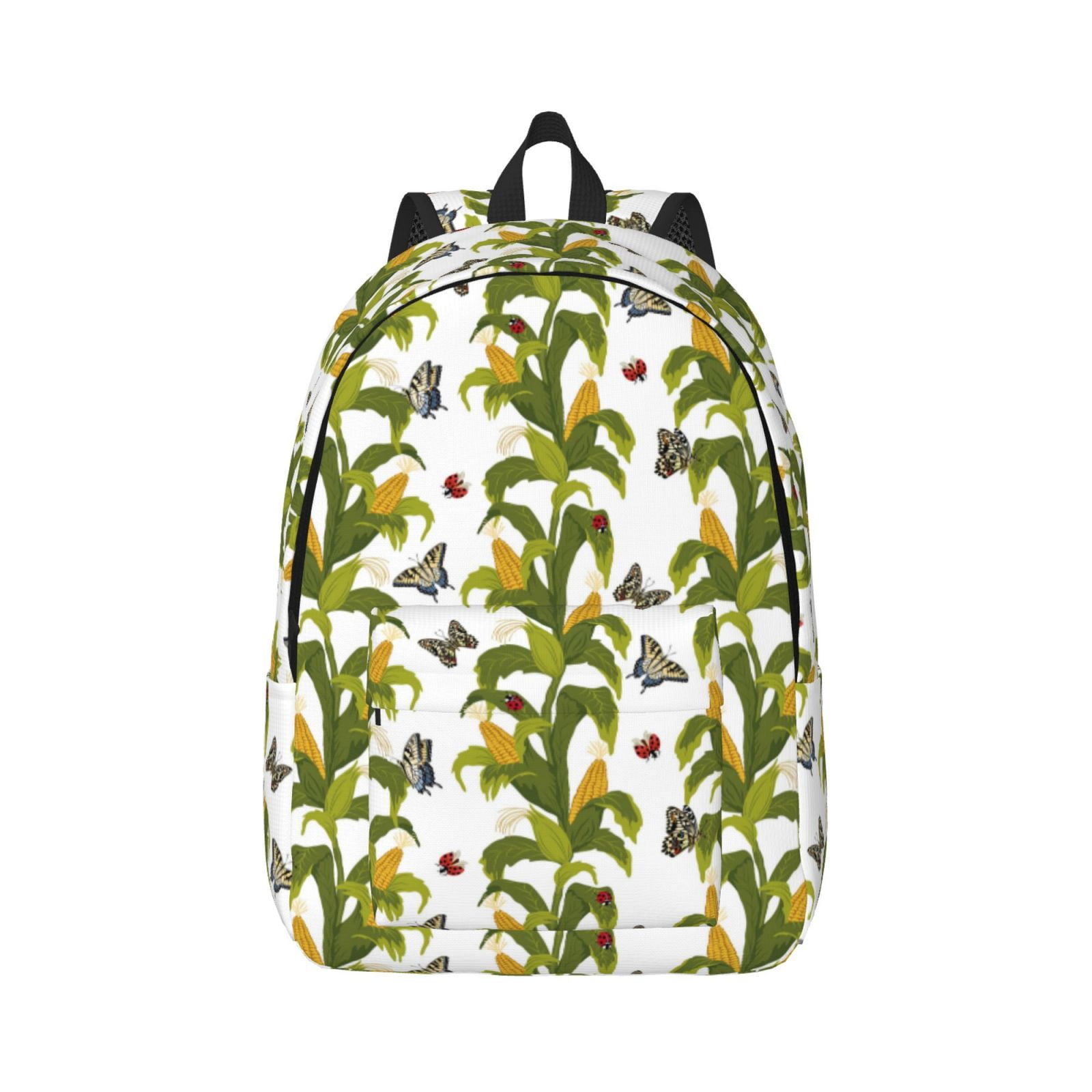 Geaub corn and butterflies durable canvas backpack: stylish ...