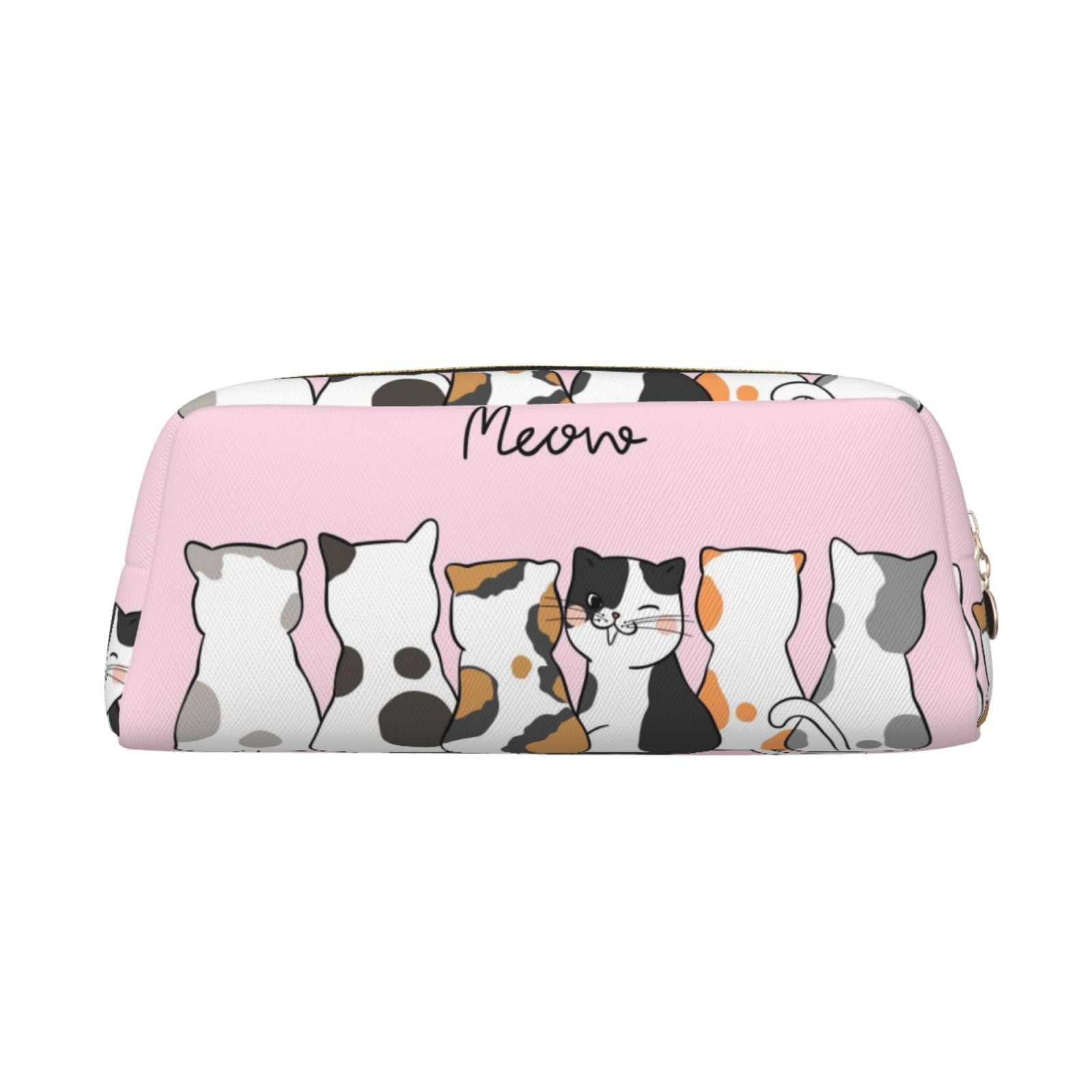 Geaub cute cats versatile leather pencil case - spacious, durable ...