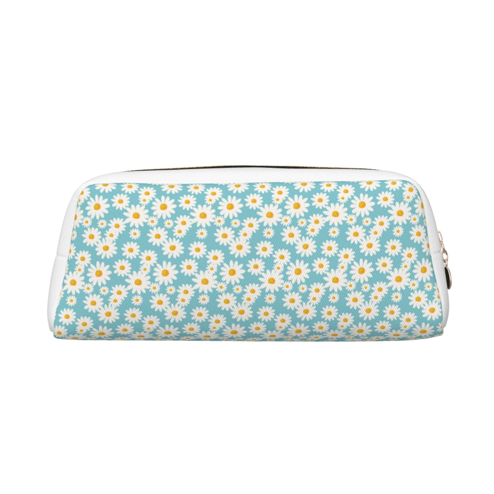 Geaub daisy floral a versatile leather pencil case - spacious, durable ...