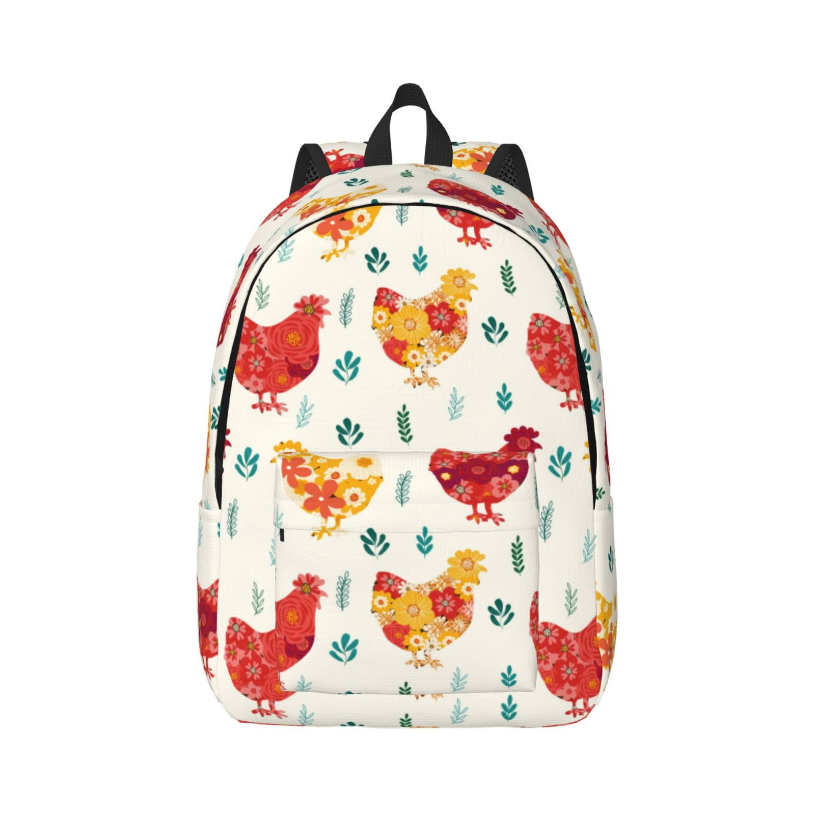 Geaub flower chicken durable canvas backpack: stylish, lightweight, and ...