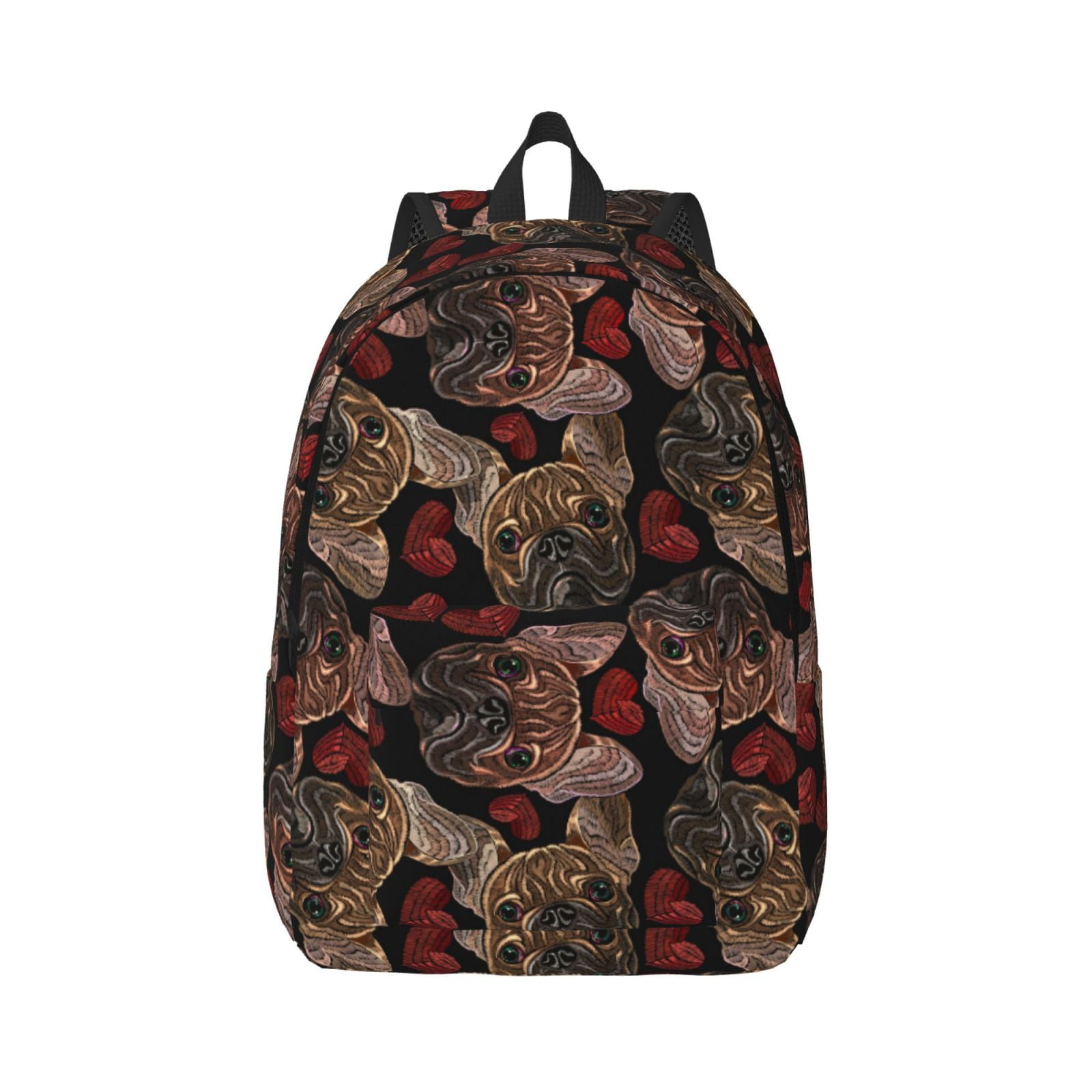 Geaub hearts and french bulldog durable canvas backpack: stylish ...