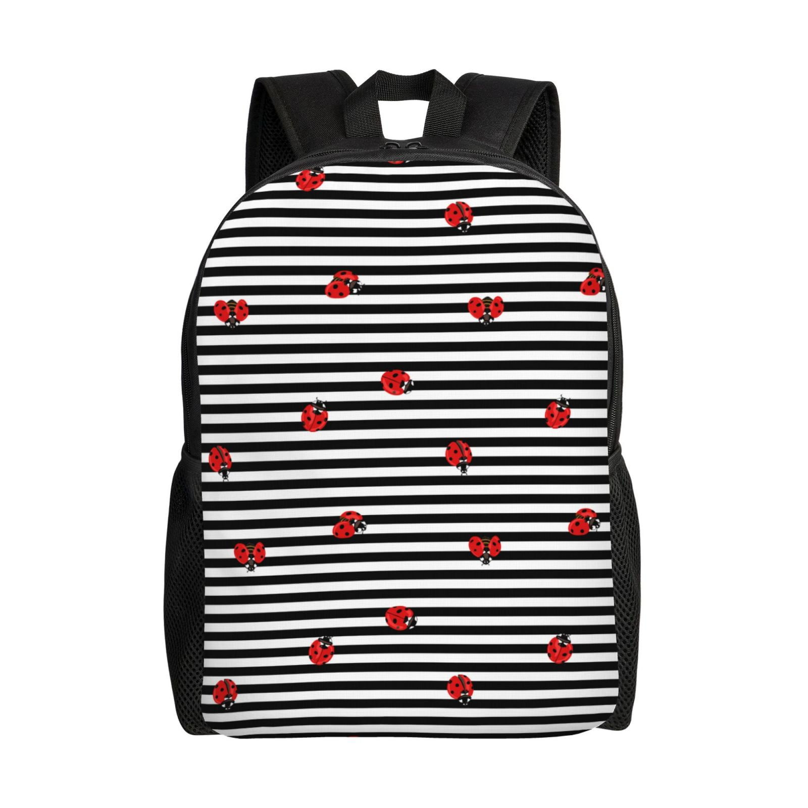 Geaub ladybugs on black and white striped ultimate comfort and style ...
