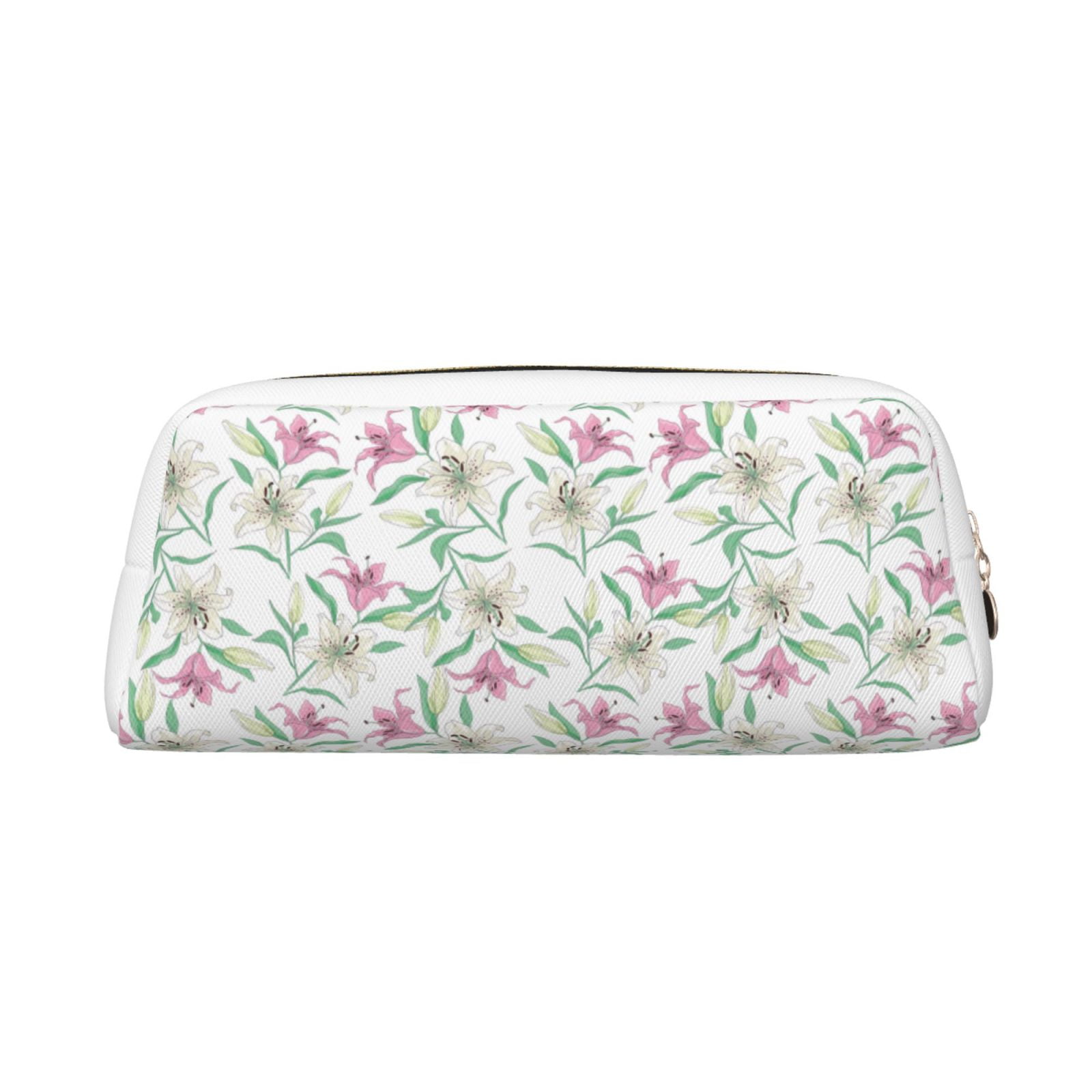 Geaub lilies flowers versatile leather pencil case - spacious, durable ...