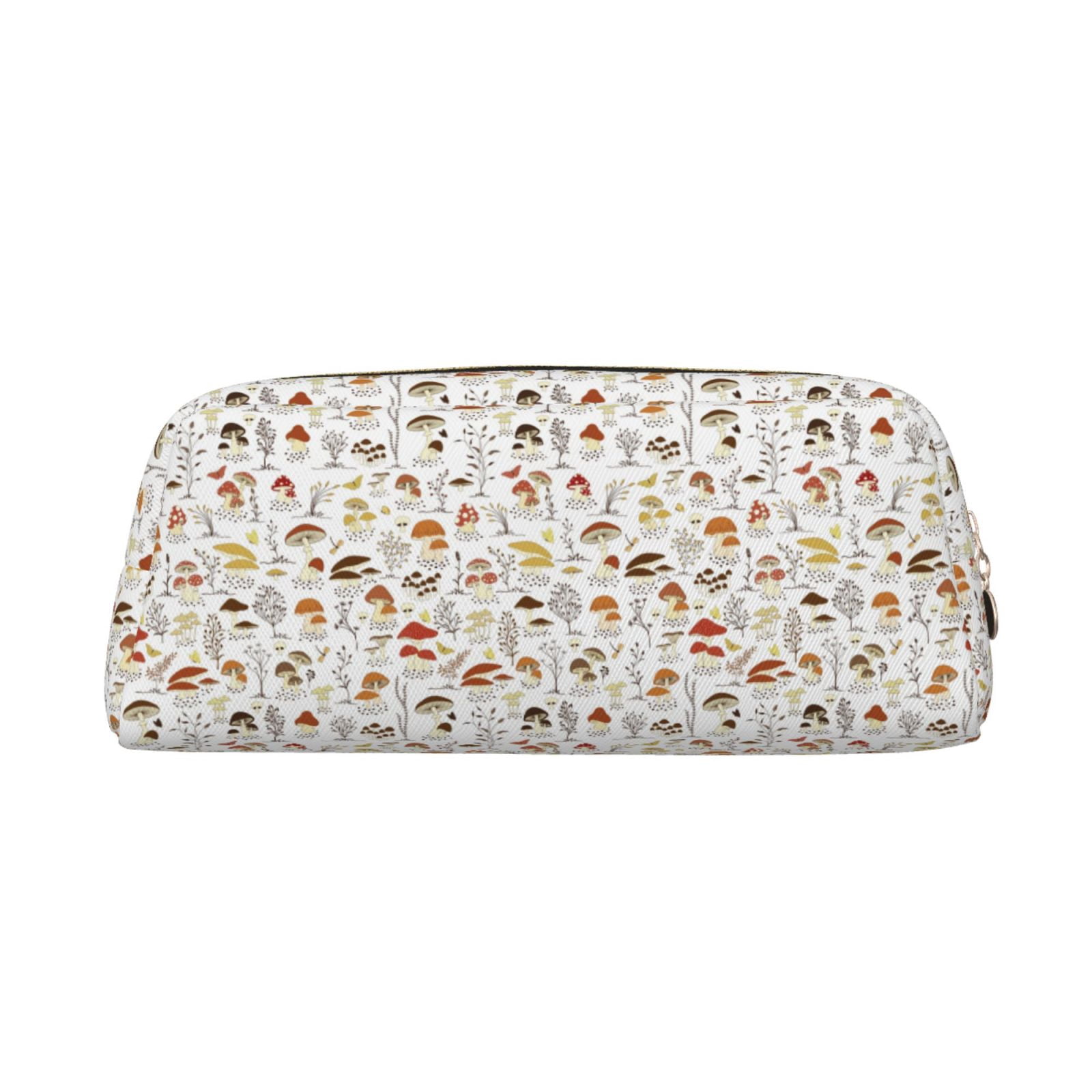 Geaub mushrooms and butterflies versatile leather pencil case ...