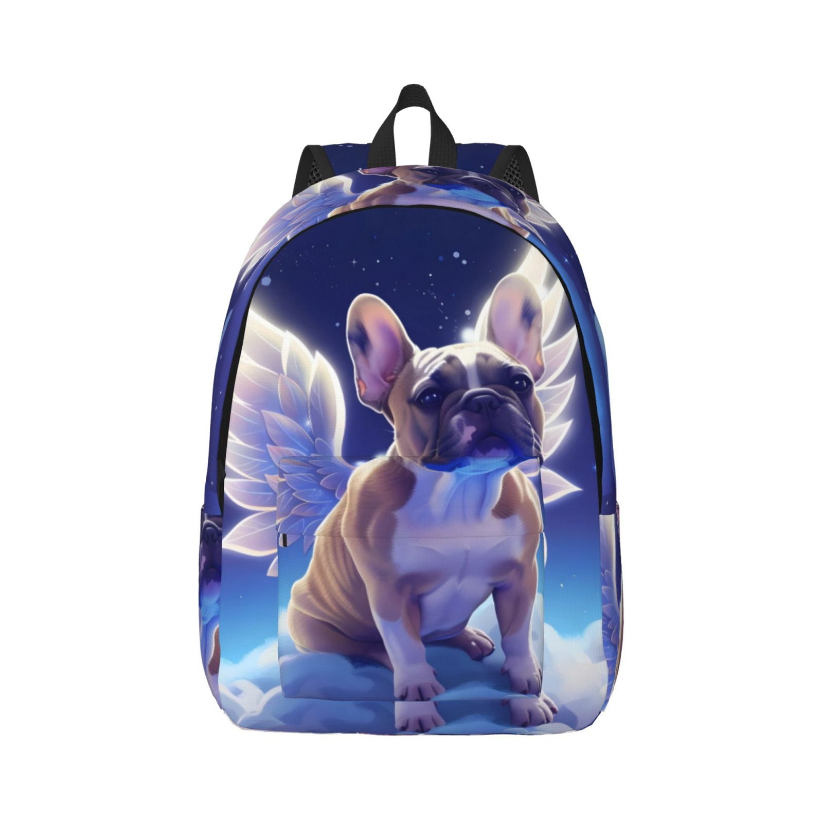 Geaub night sky winged french bulldog durable canvas backpack: stylish ...