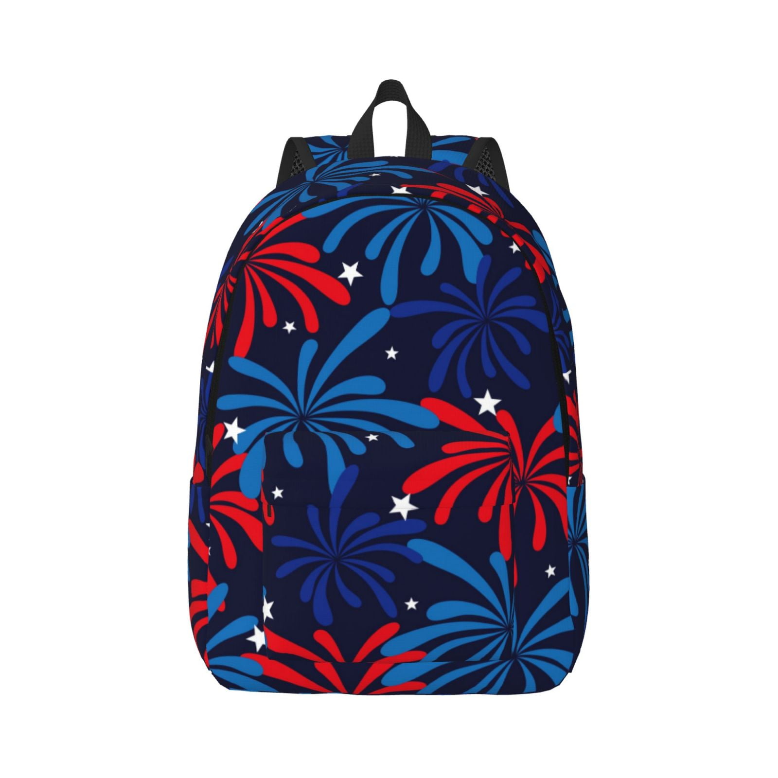 Geaub red white blue fireworks durable canvas backpack: stylish ...