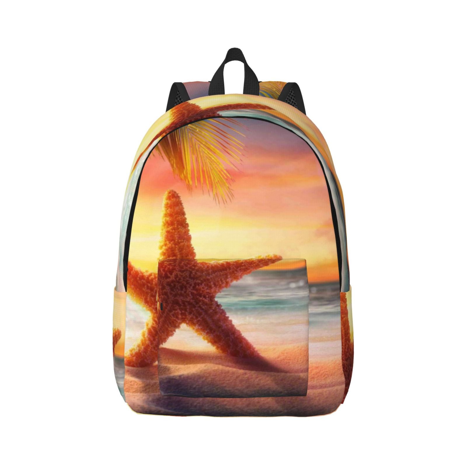 Geaub starfish sunset sea beach durable canvas backpack: stylish ...