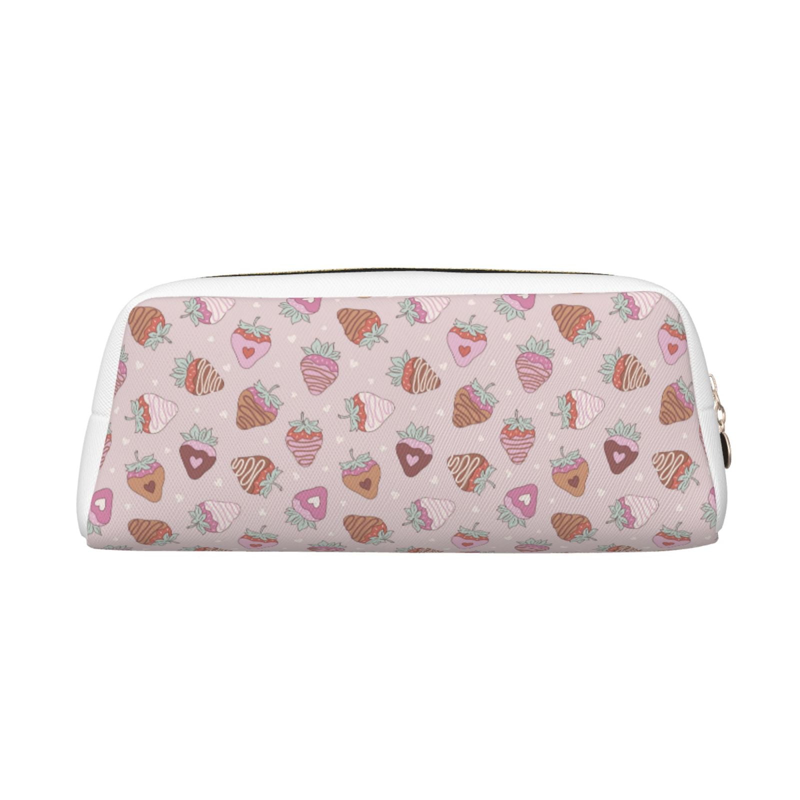 Geaub strawberry cake versatile leather pencil case - spacious, durable ...