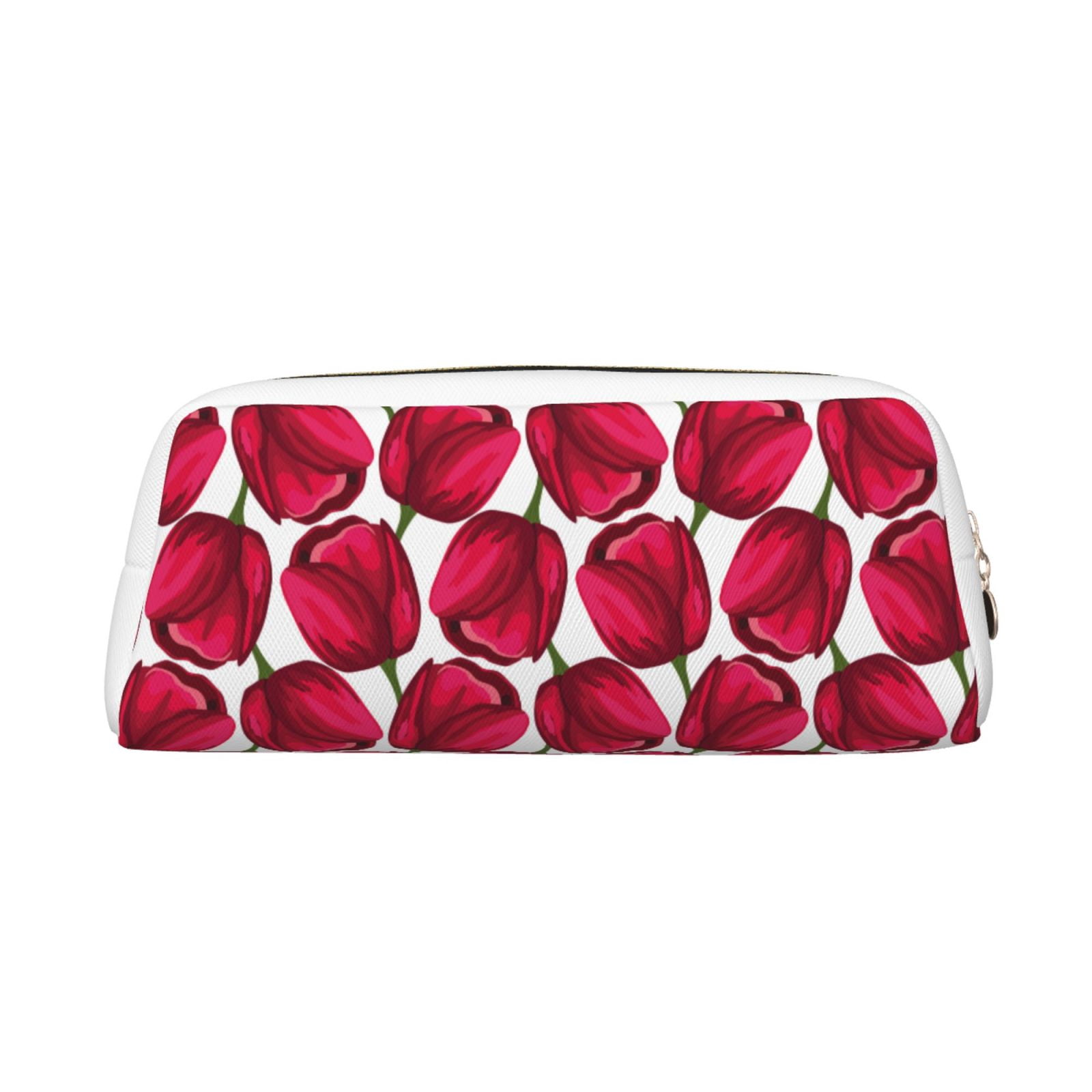 Geaub tulips flowers versatile leather pencil case - spacious, durable ...