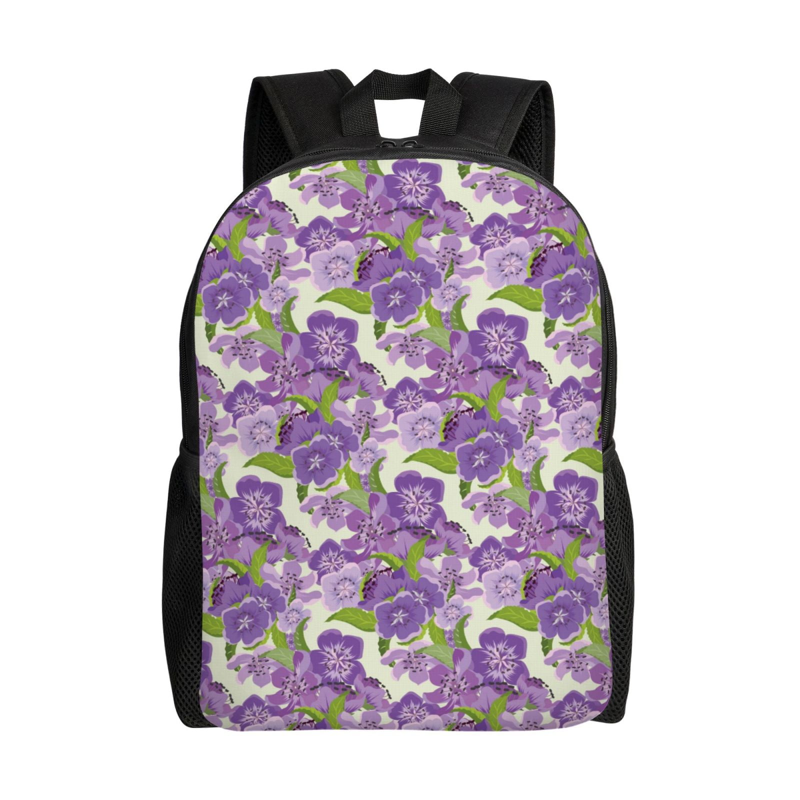 Geaub violets flowers ultimate comfort and style: the perfect compact backpack for college ...