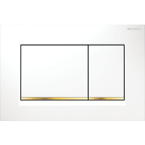 Geberit 115.883.KK.1 Sigma30 Dual-Flush Plate: White w/Polished Gold ...