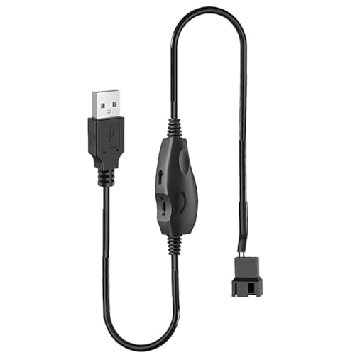 Gebildet 12V Voltage Step-Up USB to 3-Pin and 4-Pin PC Fan Sleeved ...