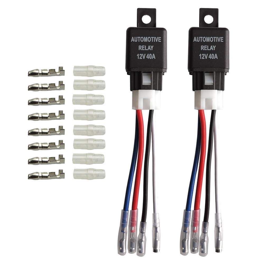 Gebildet 2pcs Car Relay Harness 12V 40A 4 Pin SPST Harness Sockets with ...