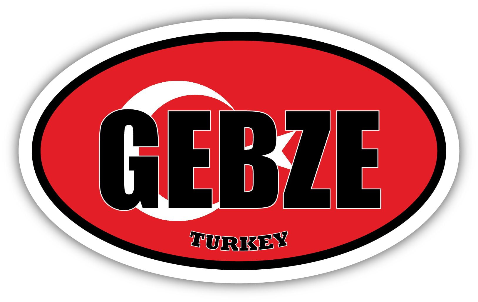 Gebze Turkey Flag Oval Decal Vinyl Bumper Sticker 3x5 inches - Walmart.com