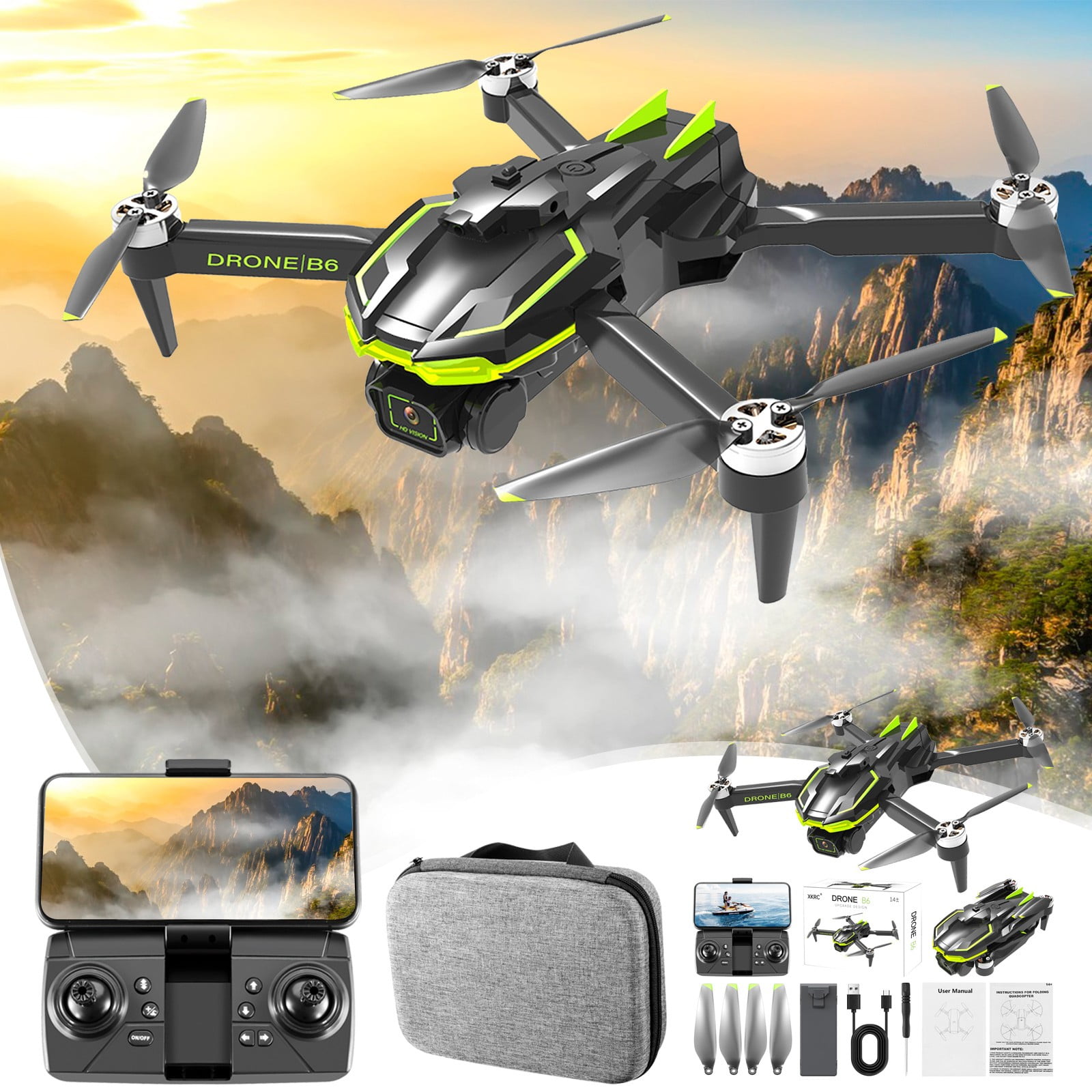 Gecau Brushless Motor Drone Kids Drone Versatile Drone Drone For Kids ...