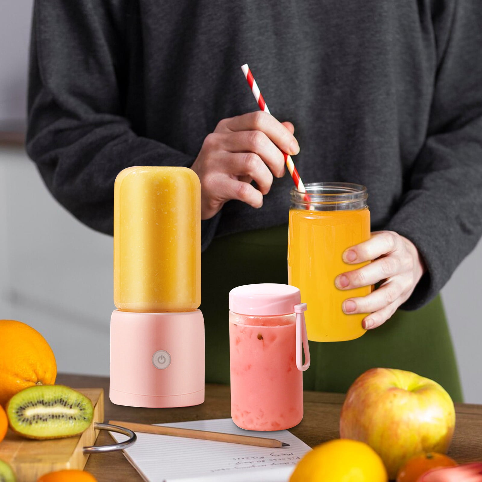 Gecau Portable Blender Cordless Blender Travel Blender Compact Juicer ...