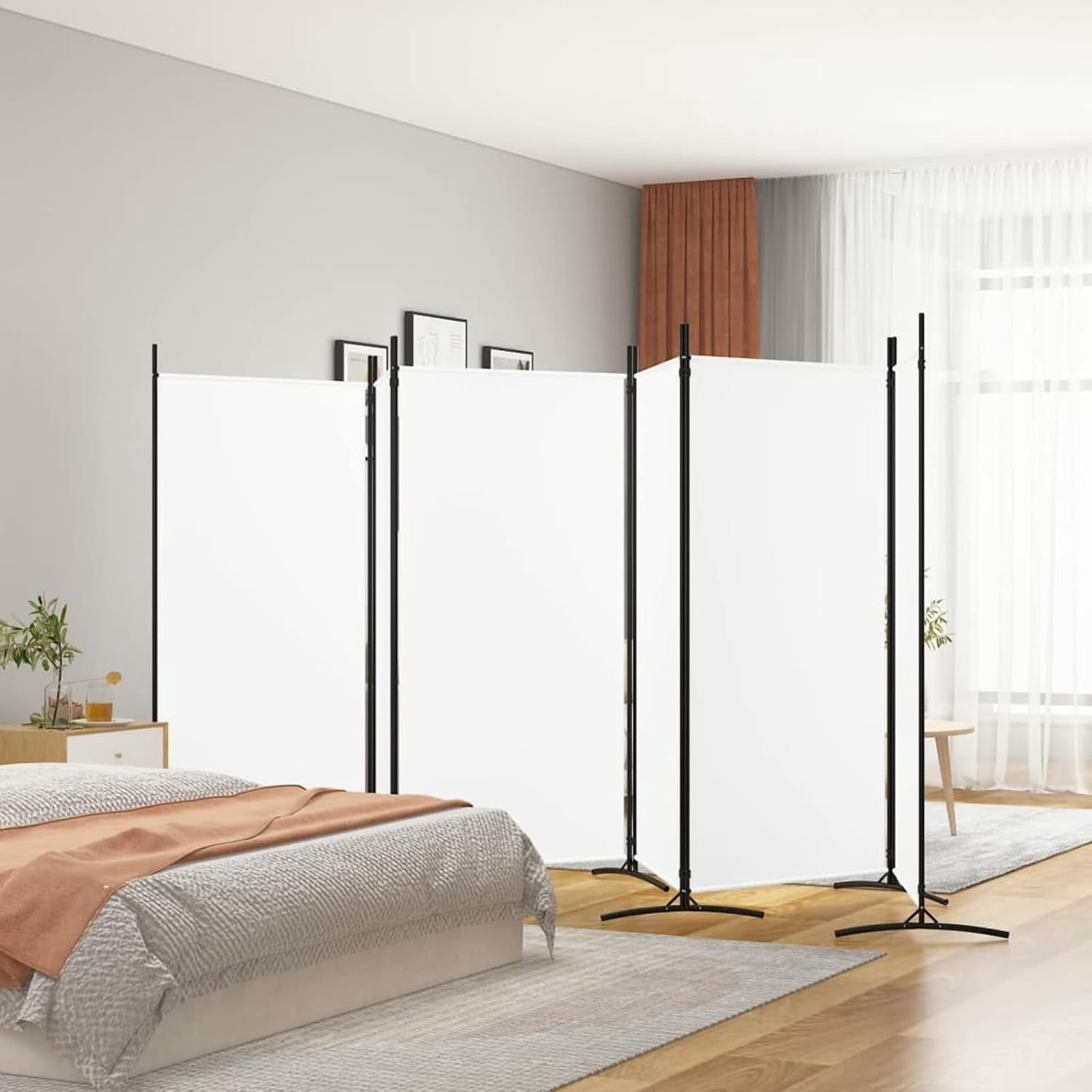 Gecheer 6-Panel Room Divider Wall Divider Indoor Folding Room Screen ...