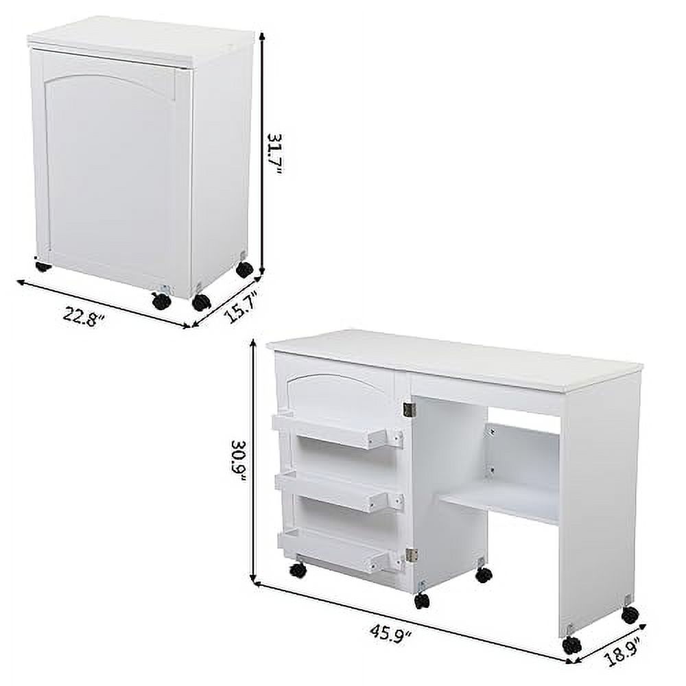 Gecheer Folding Sewing Craft Cart&Sewing Cabinet Miscellaneous Sewing ...